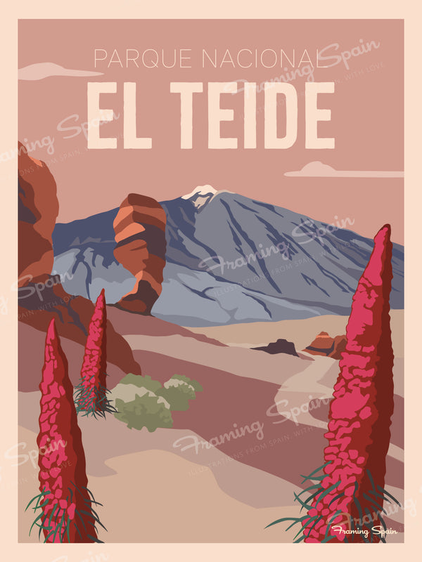 Poster El Teide, Travel Poster Tenerife - Framing Spain